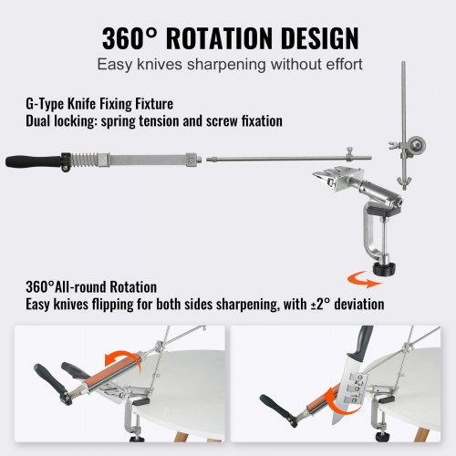 VEVOR Knife Sharpener Kit, 360° Rotation Flip Fixed Angle Knife ...