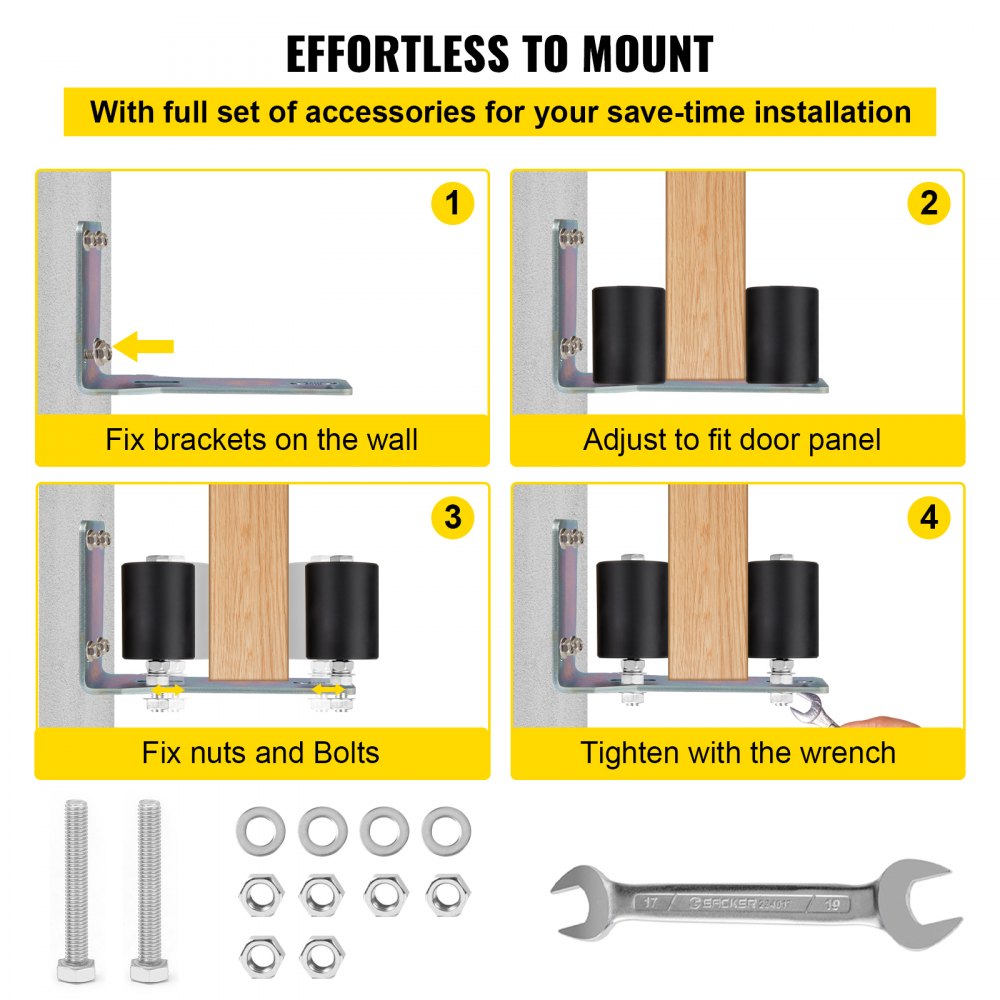 VEVOR Gate Roller Guide 3" Sliding Gate Black Nylon Roller Coloring ...