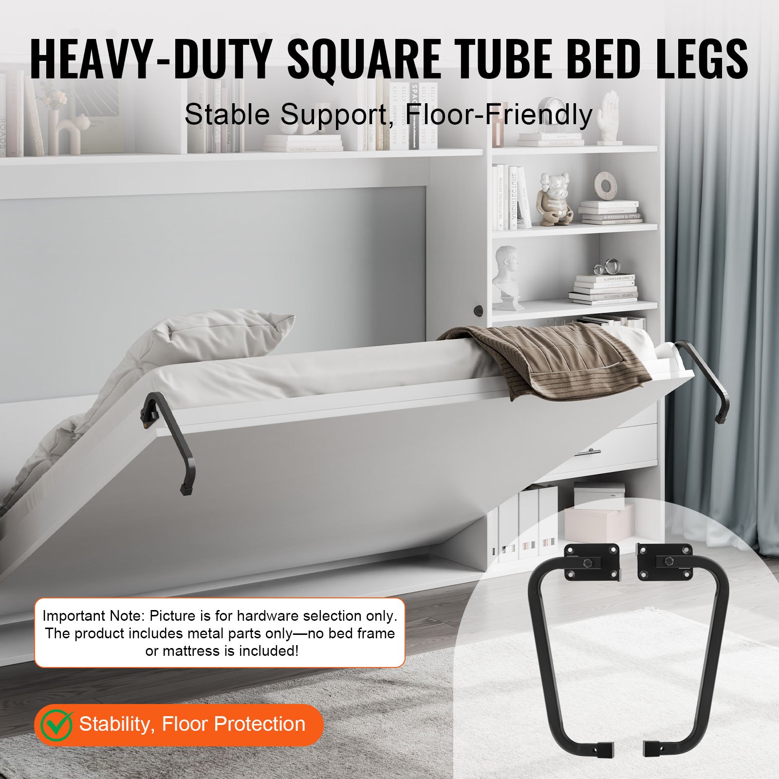 VEVOR Queen Murphy Bed Hardware Kit – 68 lbs, 50,000 Cycles