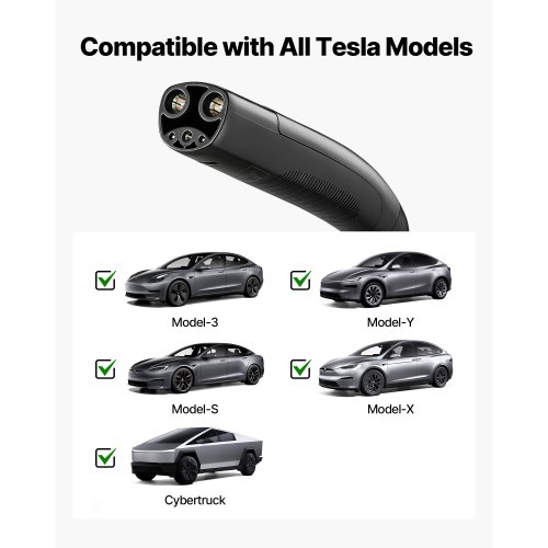 VEVOR Level 2 Tesla Charger 40A EV Charger 240V NEMA 14-50P with 25 ft ...
