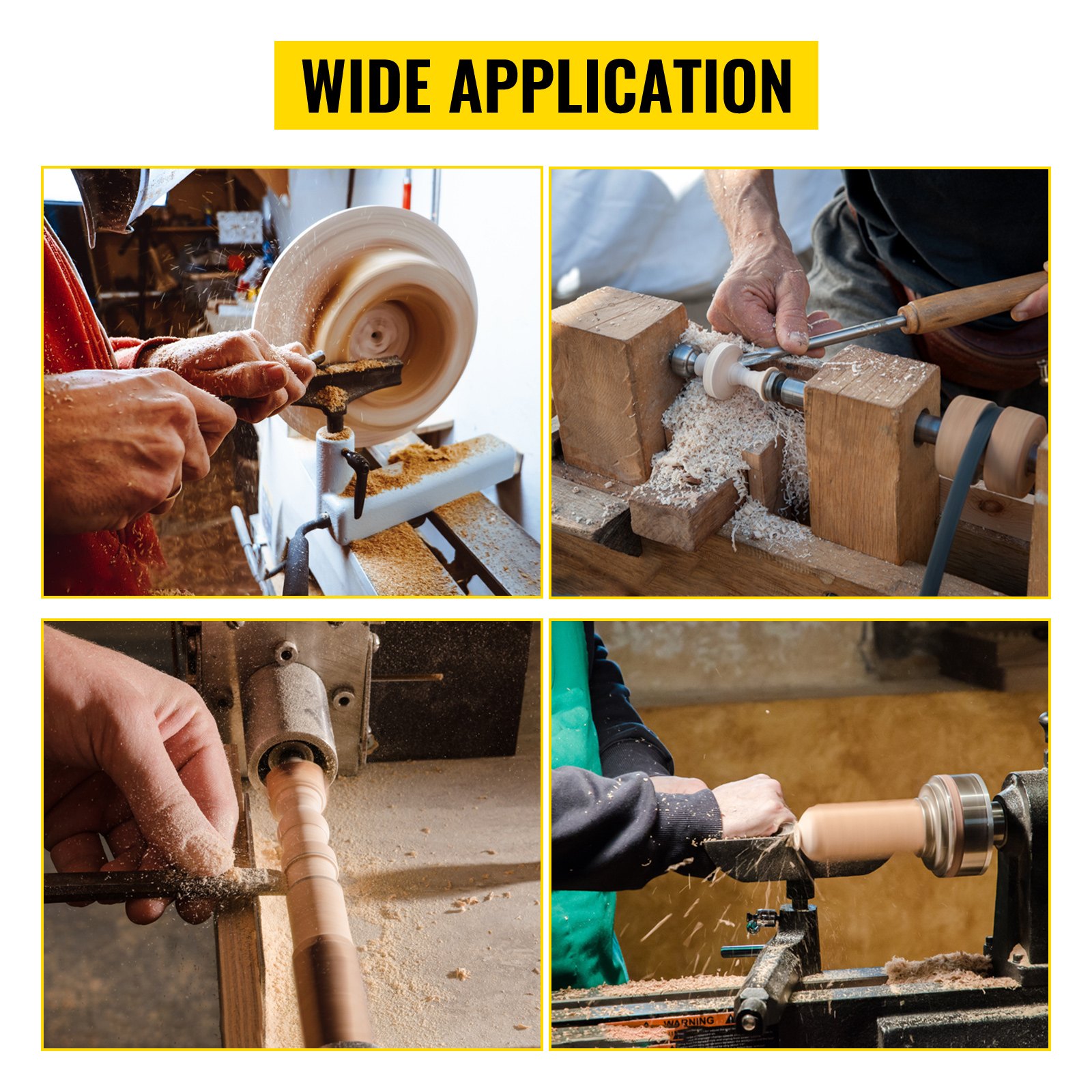 VEVOR Wood Lathe 14" x 40", Power Wood Turning Lathe 1/2HP 4 Speed 1100 ...