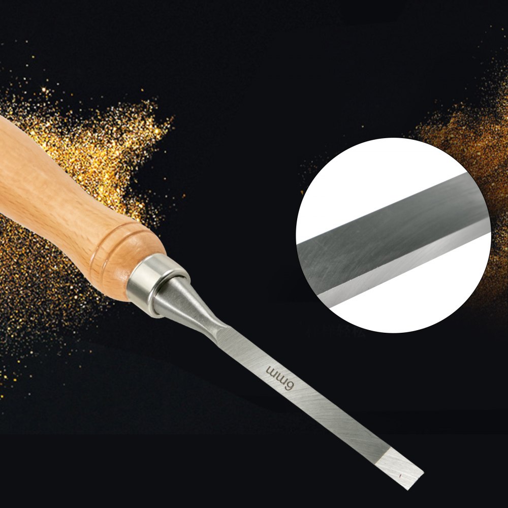 VEVOR Woodworking 12pcs Lathe Chisel，Wood Carving Hand Chisel 3-3/4Inch ...