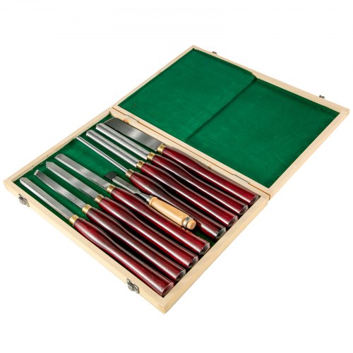 VEVOR Woodworking Lathe Chisel Set 8 Piece Set Lathe Chisel HSS Steel ...