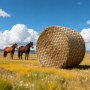 VEVOR Round Bale Hay Net, 1.5 x 1.5 x 1.5 m, 42 x 42 mm Holes, PE ...