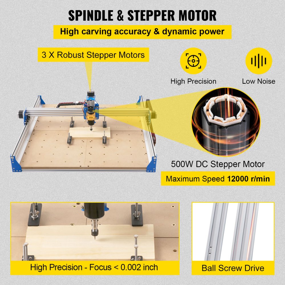 VEVOR CNC Router Kit, Evolution 4 Engraving Machine, Pre-assembly ...