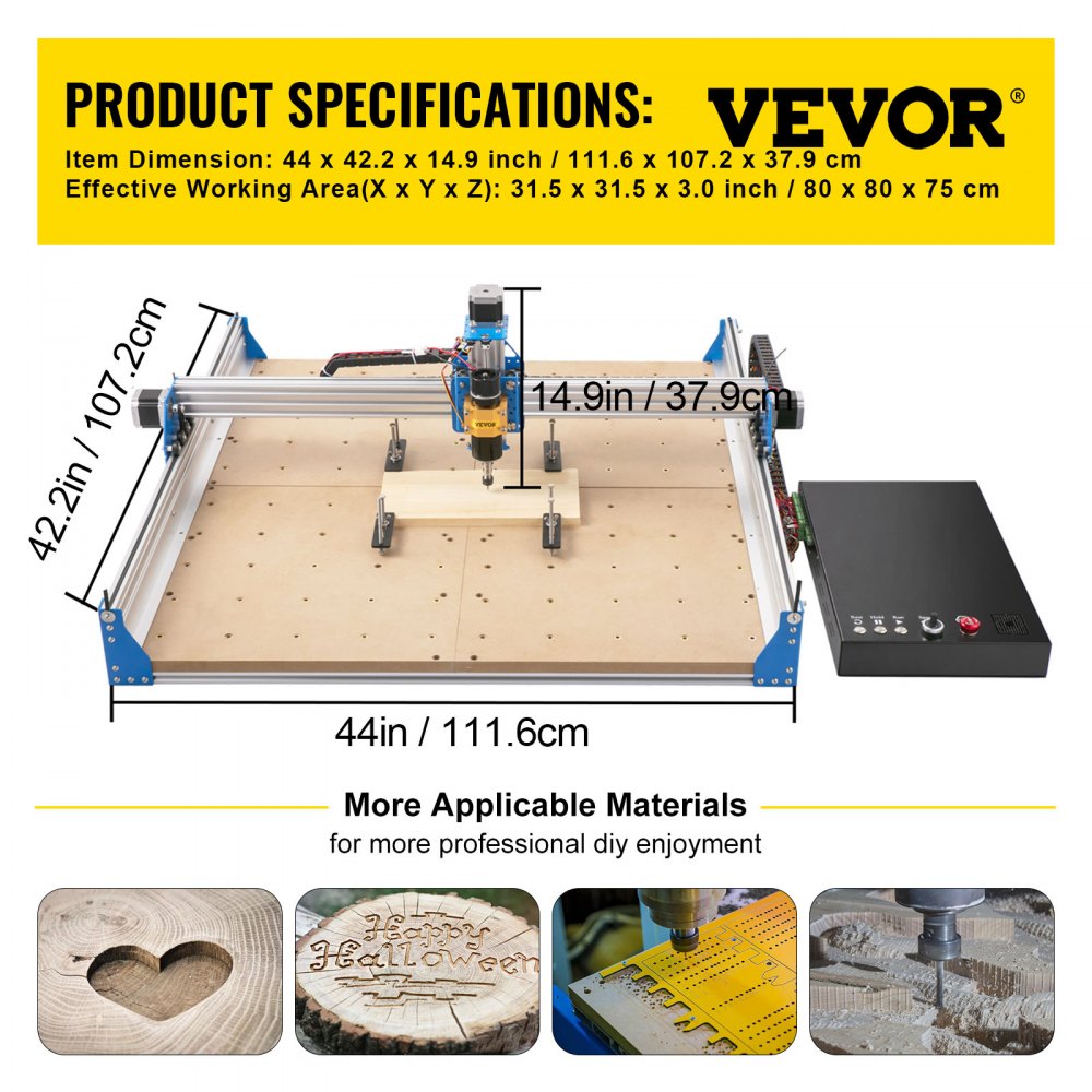 VEVOR CNC Router Kit, Evolution 4 Engraving Machine, Pre-assembly ...