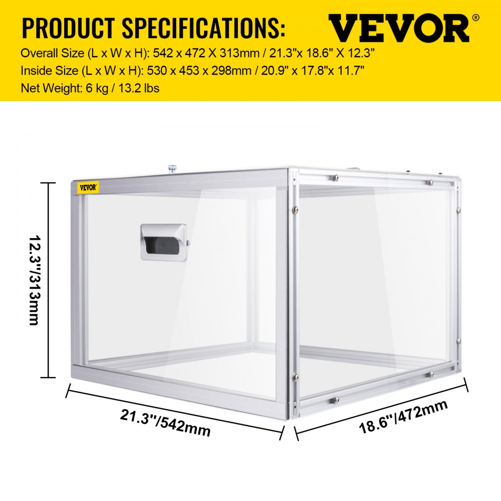 VEVOR Acrylic CNC Enclosure, Desktop Clear Cover, Enhanced Protection ...