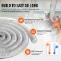 VEVOR 4'' x 50' Dust Collection Hose Thickened PVC Flexible Clear Hose ...
