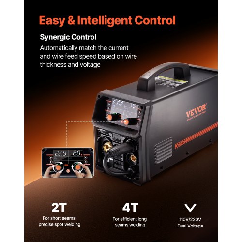 Pro MIG Welder 250A Pluse Mig Welding Machine 5-in-1 Synergic Welder ...