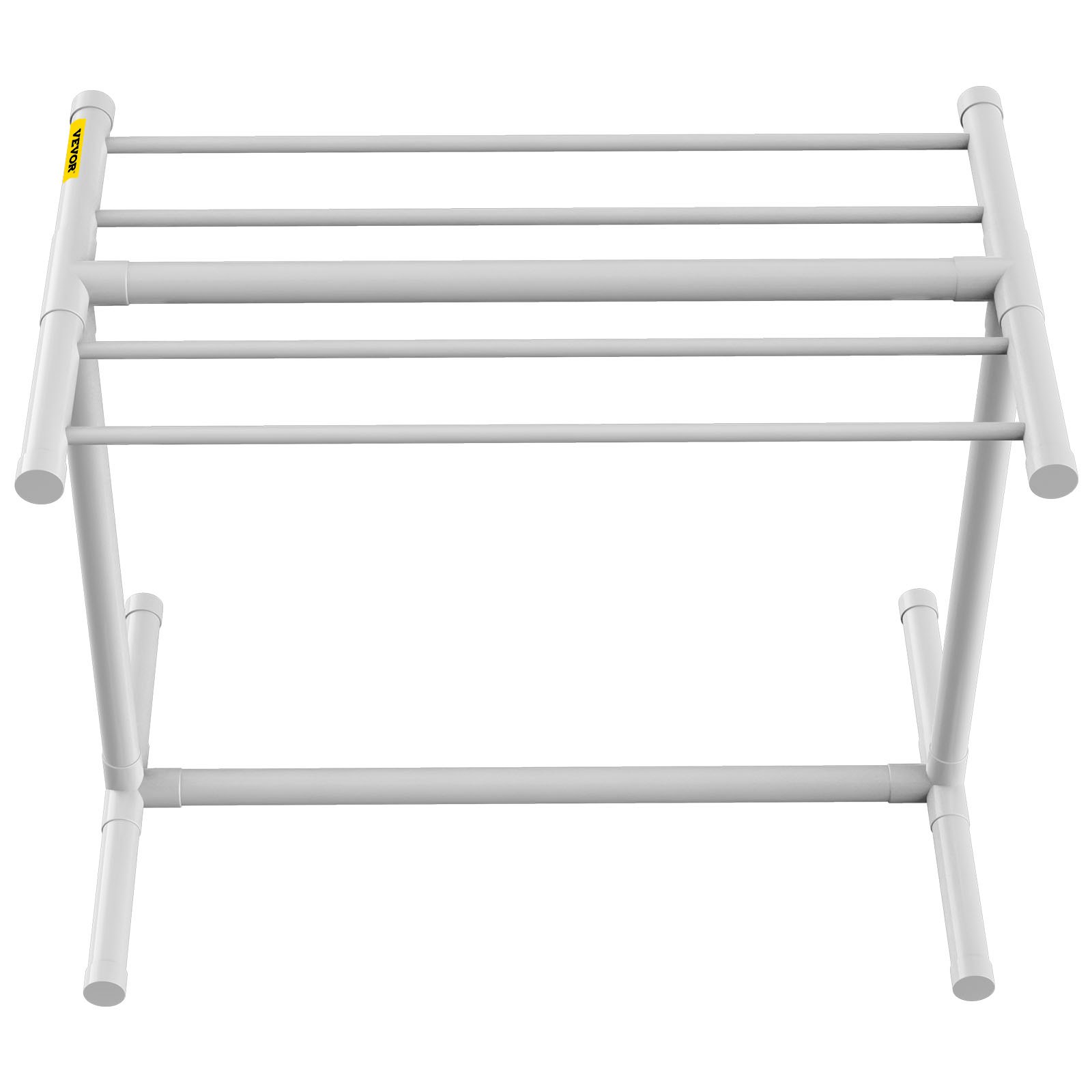 VEVOR Pool Towel Rack, 5 Bar, White, Freestanding Outdoor PVC T-Shape ...