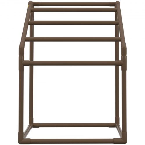 VEVOR Pool Towel Rack, 5 Bar, Brown, Freestanding Outdoor PVC ...