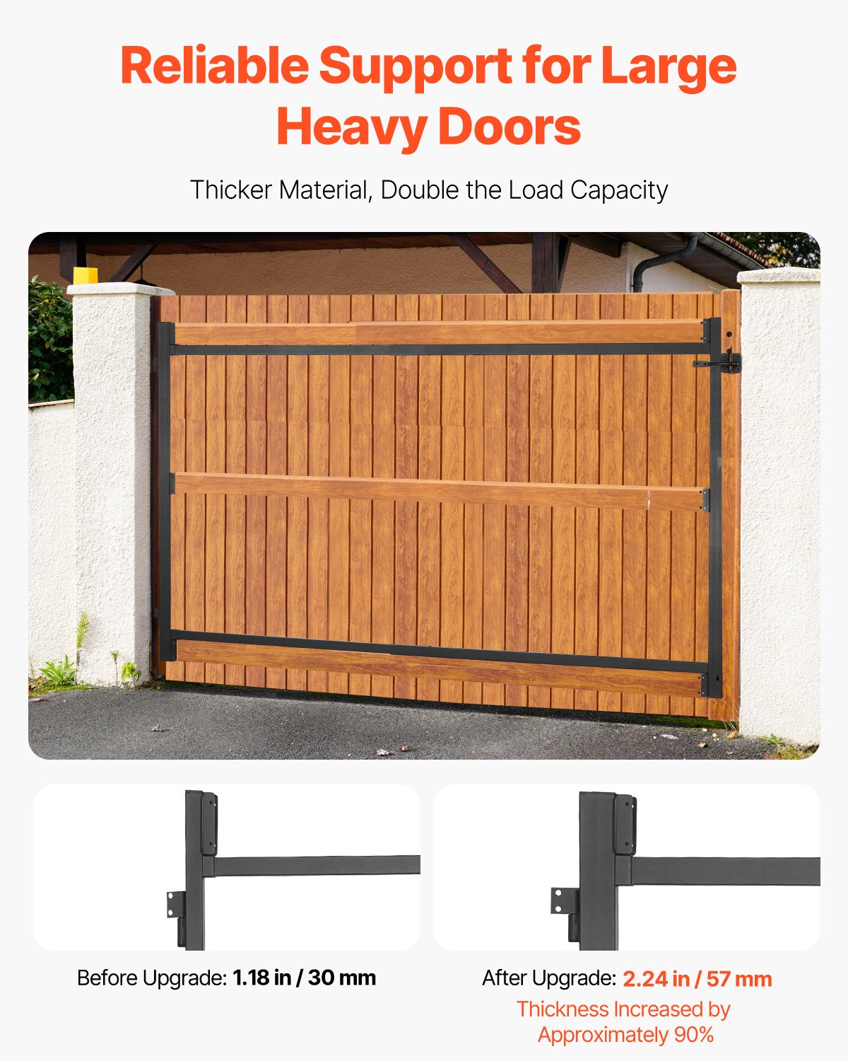 VEVOR Metal Frame for Wood Gate – Fit 40–72", 4 - 5 ft High