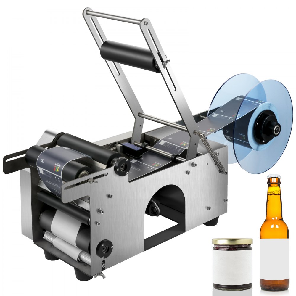 VEVOR VEVOR MT-50 Semi-automatic Round Bottle Labeling Machine ...