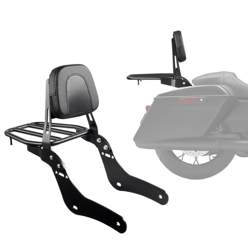VEVOR Motorcycle Backrest Sissy Bar with Luggage Rack for Honda Rebel ...