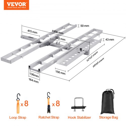 VEVOR Motorcycle Carrier, 2-Bike 600 LBS Aluminum Motorcycle Carrier ...