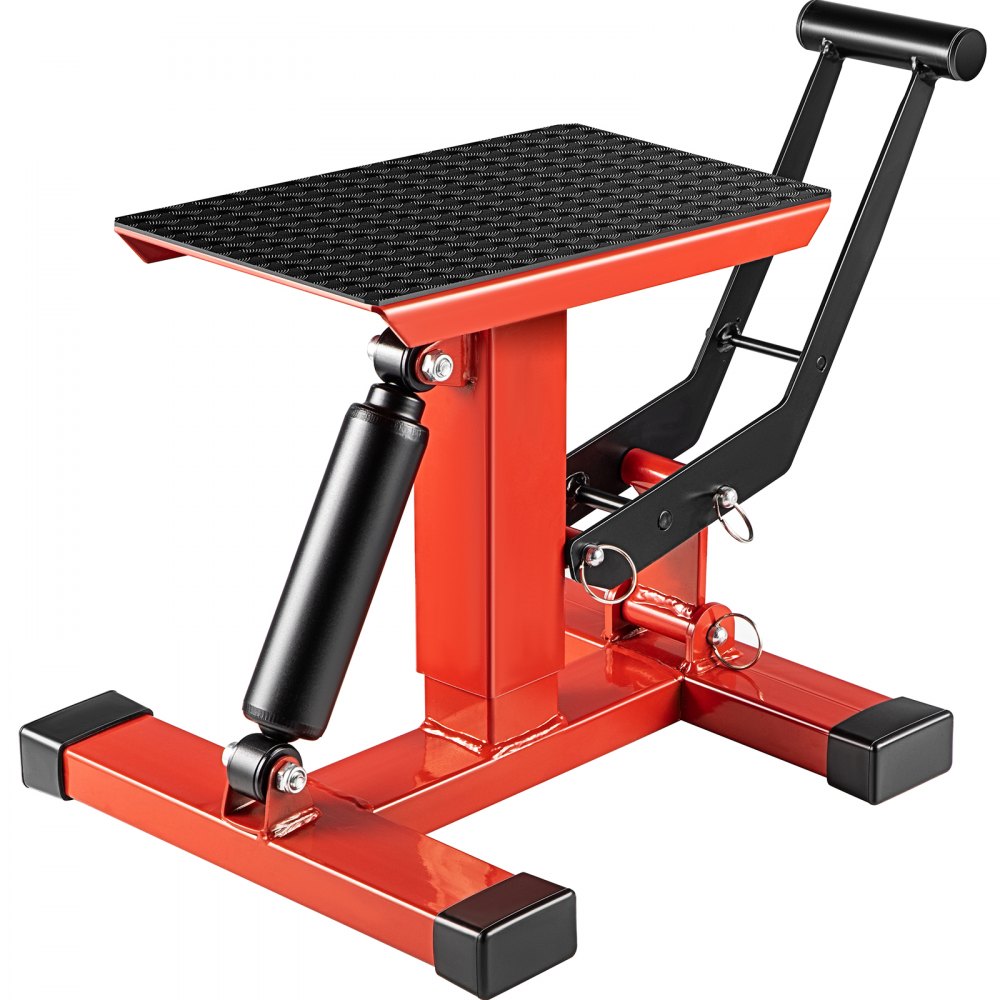 VEVOR Motorcycle Dirt Bike Lift Stand 400 Lbs Heavy Duty Motorcycle Lift Repair Stand 9.0 16.5 Adjustable Steel Lift Stand Dirt Bike Maintenance Table Rack Red Jack Hoist Height Lift Stand VEVOR US