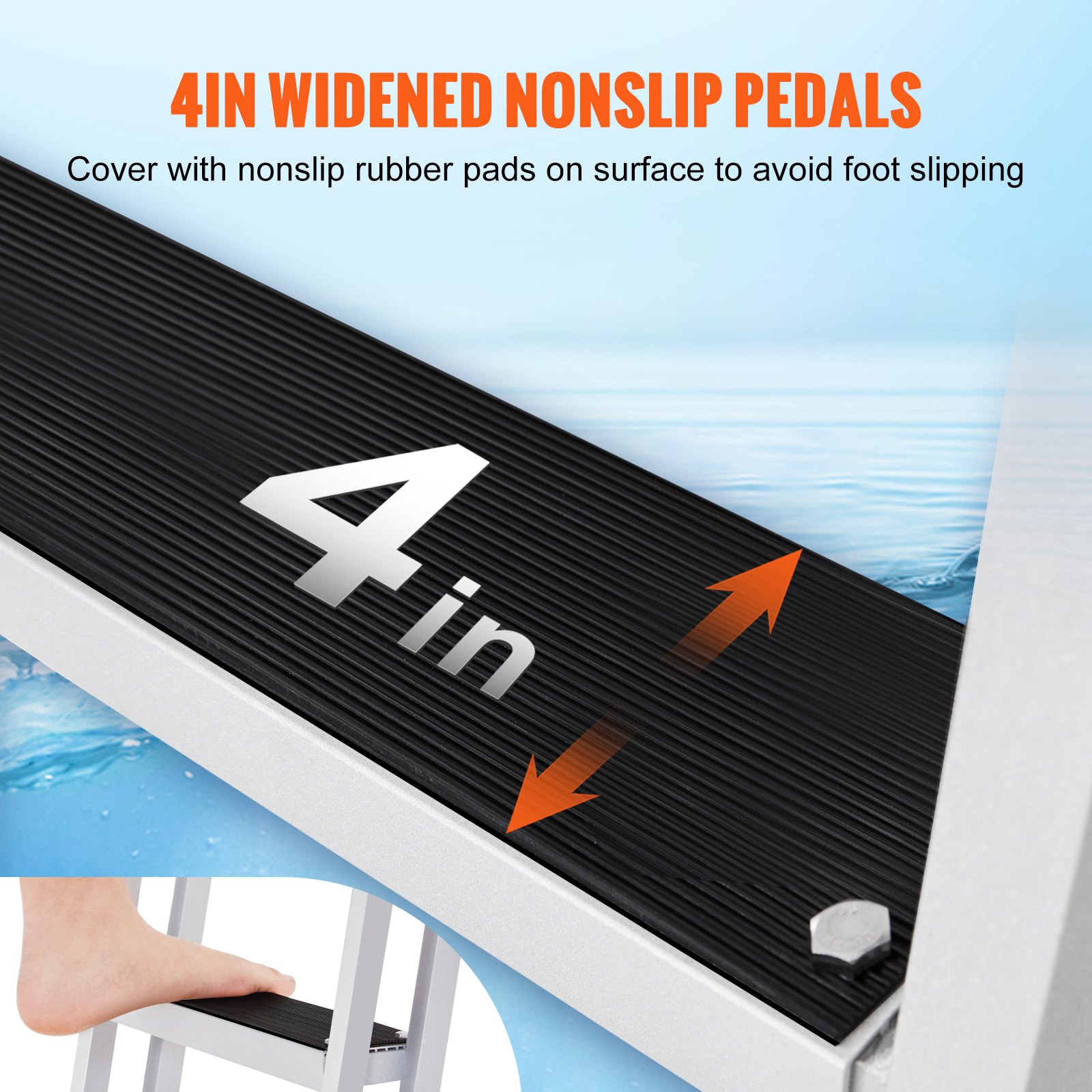 VEVOR Dock Ladder, Removable 4 Steps, 350 lbs Load Capacity, Aluminum ...