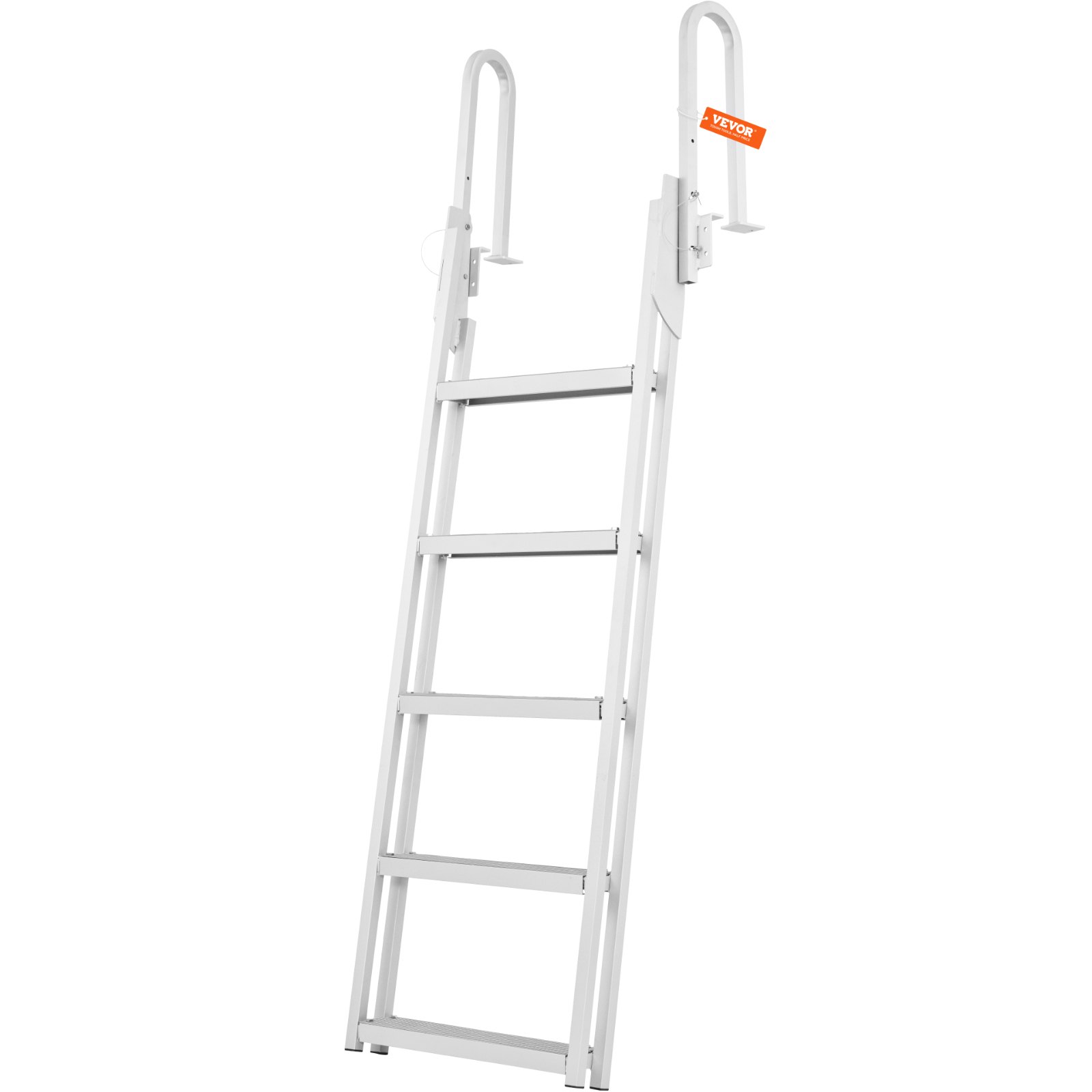 VEVOR Dock Ladder Flip Up 5 Steps, 350lbs Load Capacity, Aluminum ...