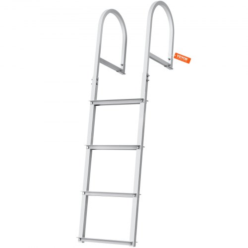 VEVOR Dock Ladder Removable 4 Steps 500 lbs Load Capacity Aluminum Alloy Pontoon Boat Ladder with 3.1 Wide Step Nonslip Rubber Mat Easy to