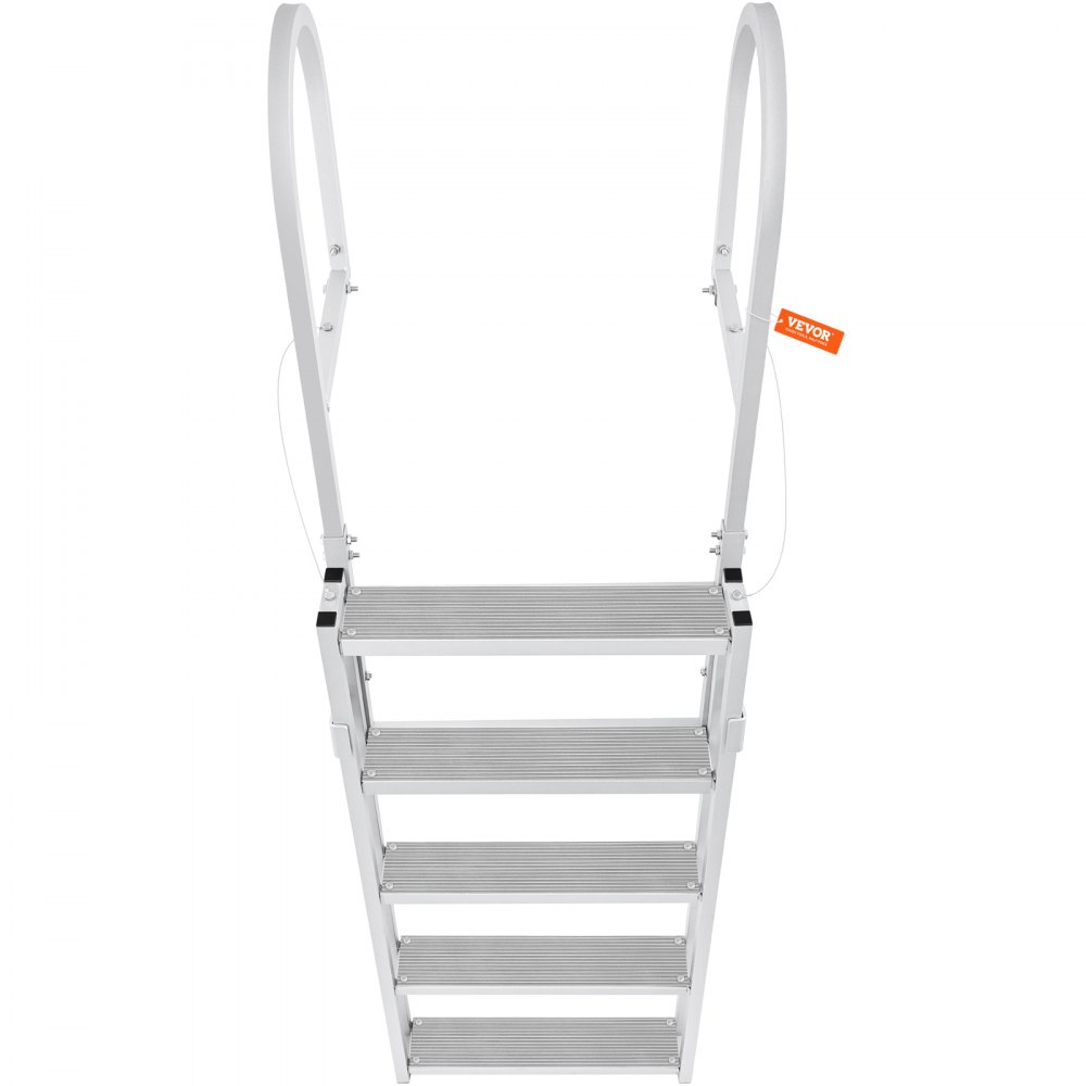 VEVOR Dock Ladder, Retractable 5 Steps, 350 lbs Load Capacity, Aluminum ...