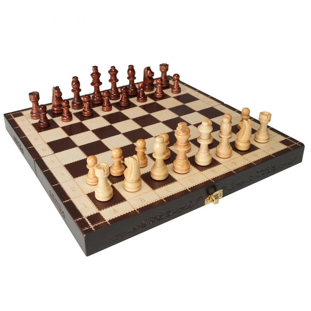 VEVOR Magnetic Wooden Chess Set, 12 Inch Chess Game Set, 2 Extra Queens ...