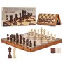 VEVOR Magnetic Wooden Chess Set, 15 inch 2-IN-1 Chess Checkers Game Set ...
