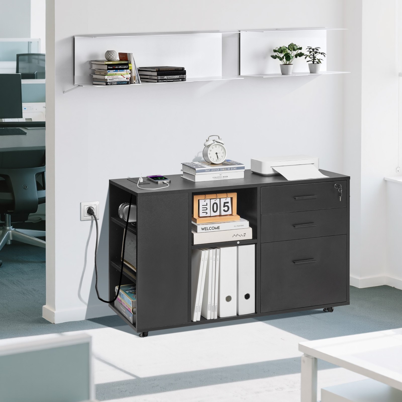 VEVOR Rolling File Cabinet with Lock – Secure & Mobile Storage