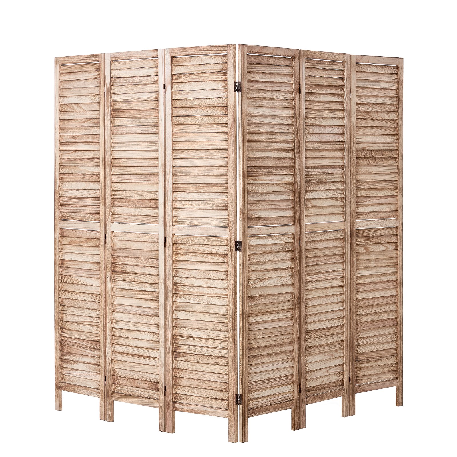 VEVOR Wood Room Divider, 6 Panel Wood Folding Privacy Screen, 66.9 ...