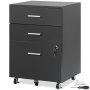 VEVOR File Cabinet, 3-Drawer Wood Filing Cabinet, Locking Office ...