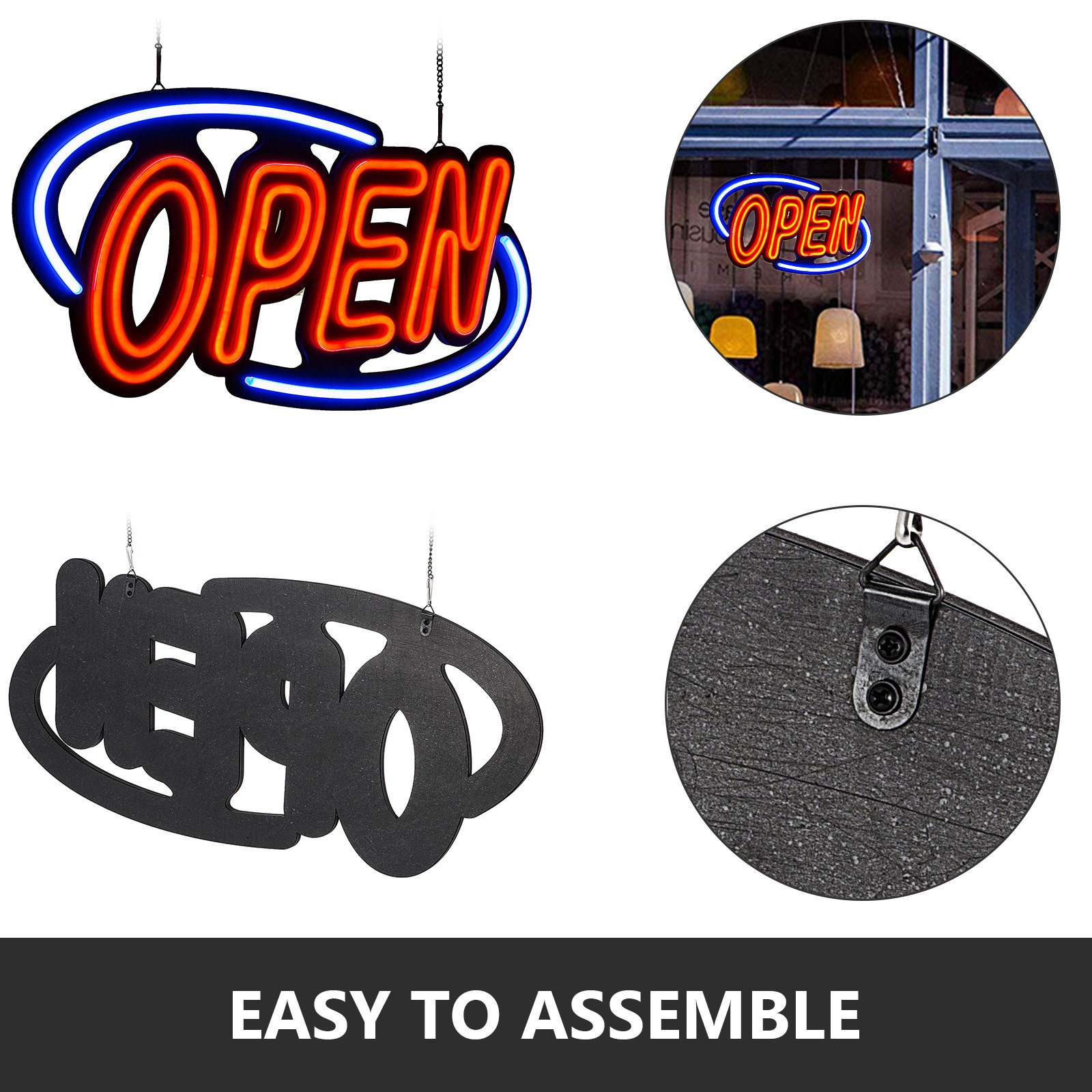 VEVOR Sign Open 31.5x15.7 inch Neon Open Sign 30W LED Open Sign ...