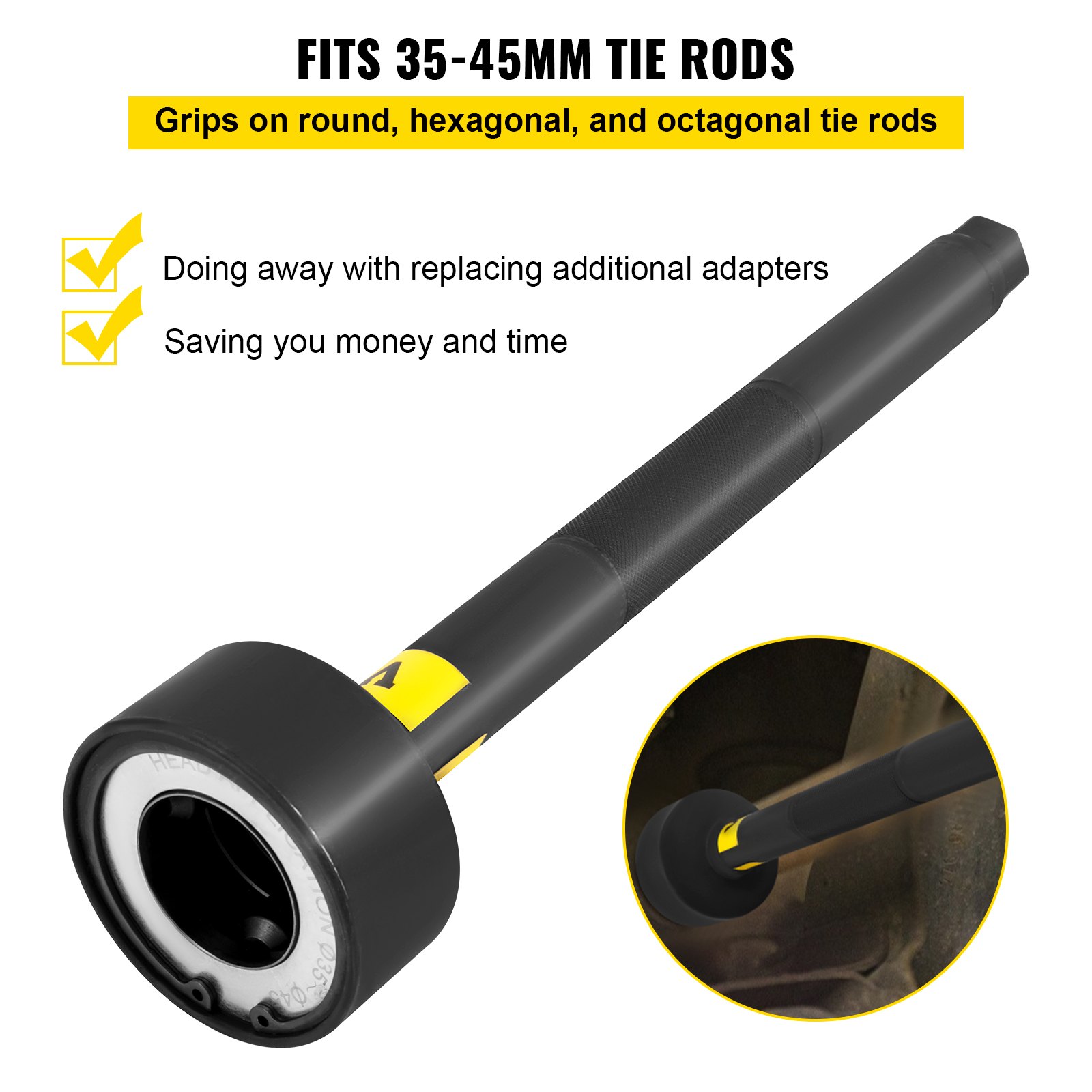 VEVOR Inner Tie Rod Tool, 35 mm - 45 mm Universal Tie Rod Removal Tool ...