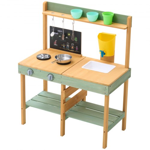 Wooden Mud Kitchen Outdoor Toy Play Kitchen Set for Kids Pretend ...