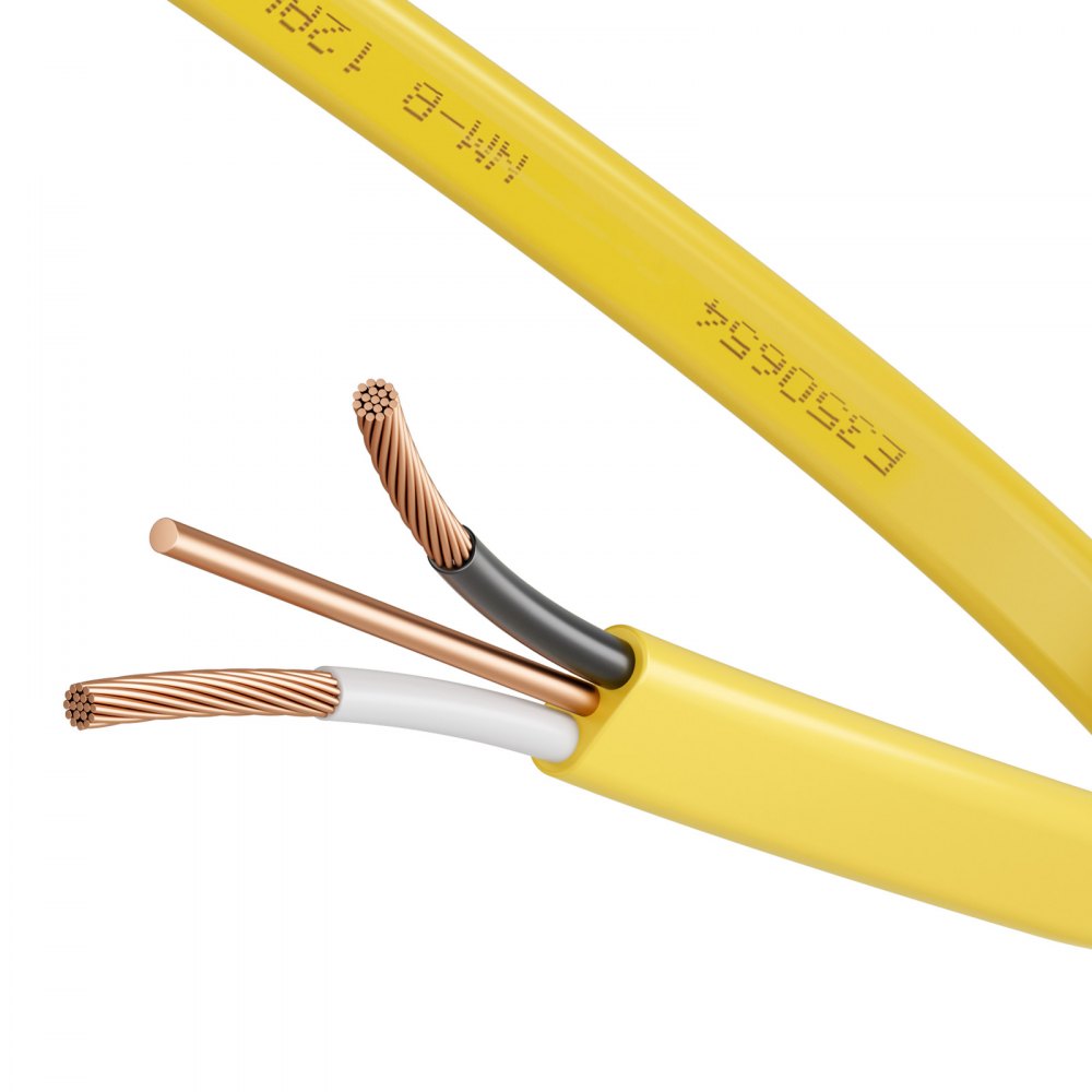 VEVOR NM-B Wire, 12AWG/2C Non-Mettalic Residential Indoor Electrical ...