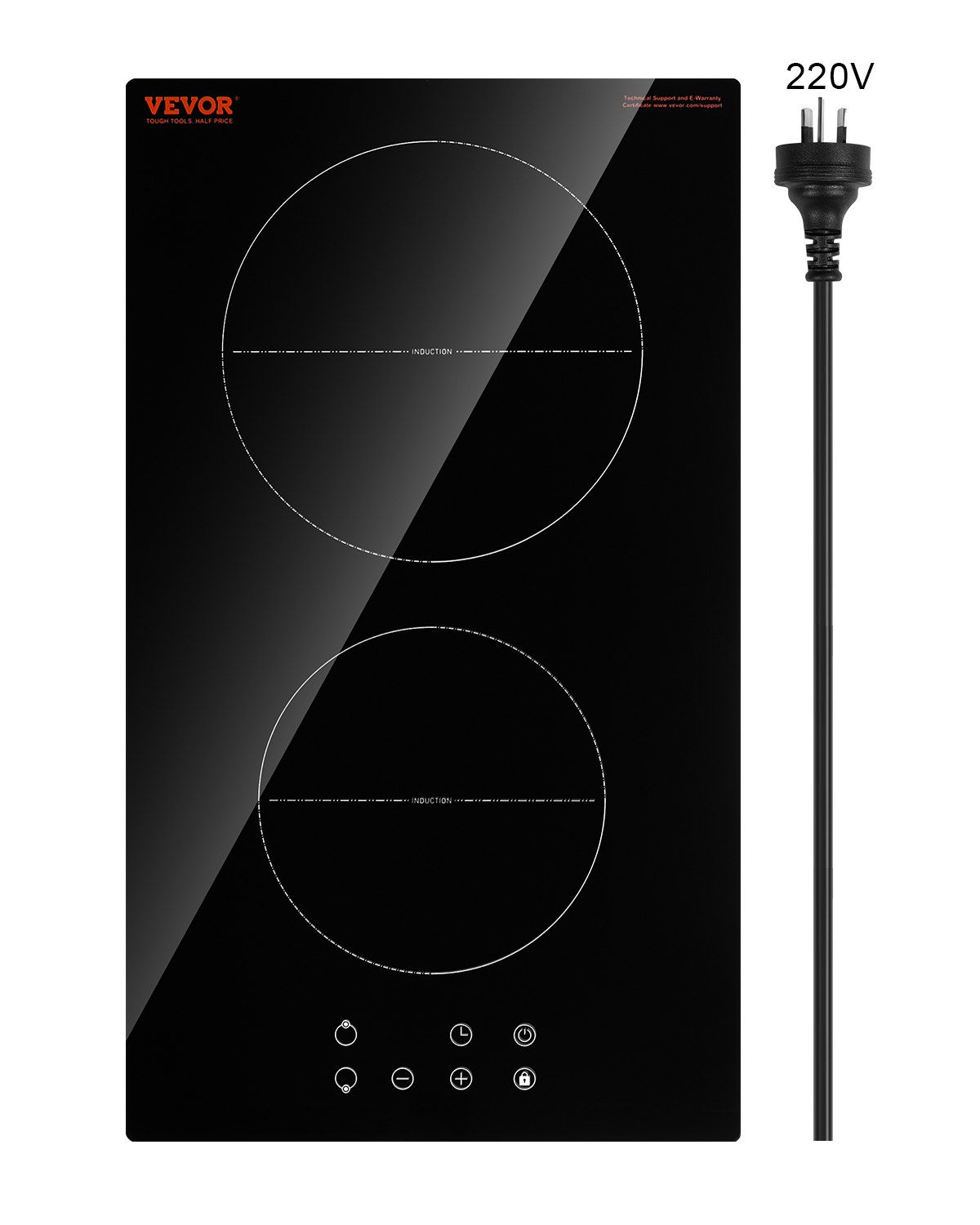 VEVOR 3400W 2 Burner Induction Cooktop Electric Countertop Burner Touch ...