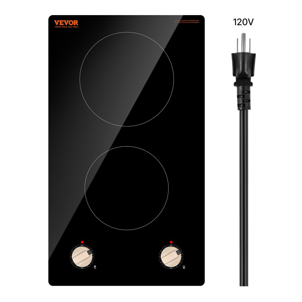 1800W 2 Burner Induction Cooktop Electric Countertop Burner Knob ...