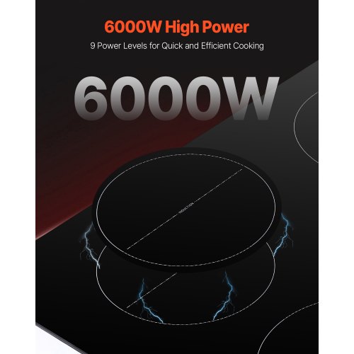 VEVOR 6000W 4 Burner Induction Cooktop Electric Countertop Burner Touch ...