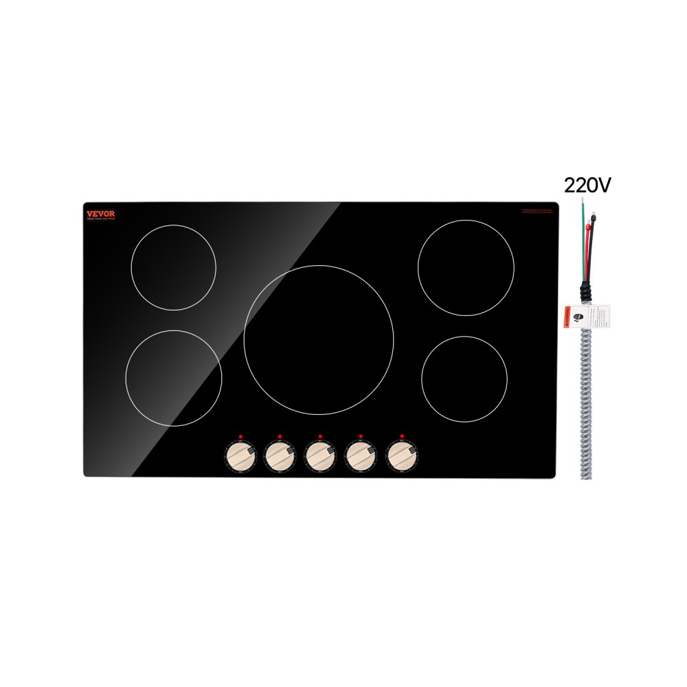 VEVOR 9200W 5 Burner Induction Cooktop Electric Countertop Burner Knob ...