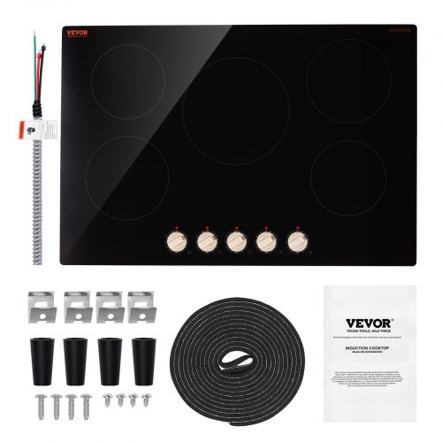 9200W 5 Burner Induction Cooktop Electric Countertop Burner Knob ...