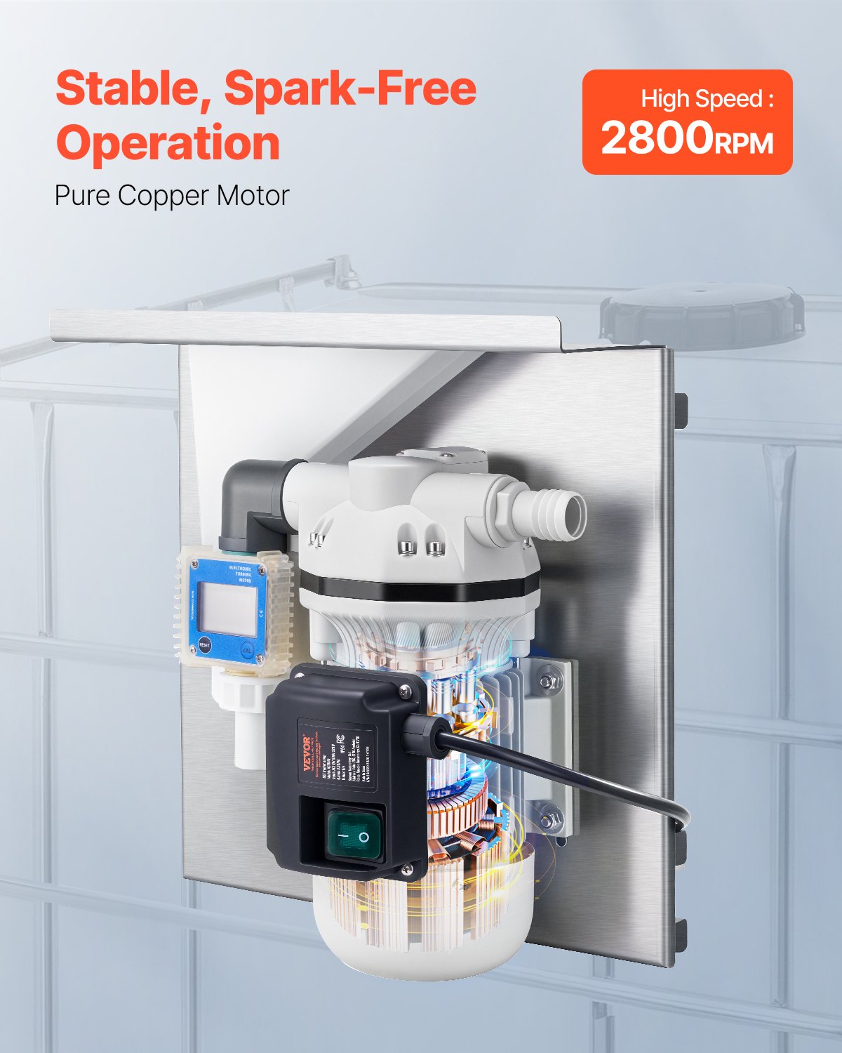VEVOR DEF Fluid Transfer Pump – 110V, 8 GPM, Auto Nozzle