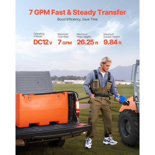 12V 7 GPM DEF Transfer Pump 48 Gallon Tank Auto Nozzle for Diesel ...