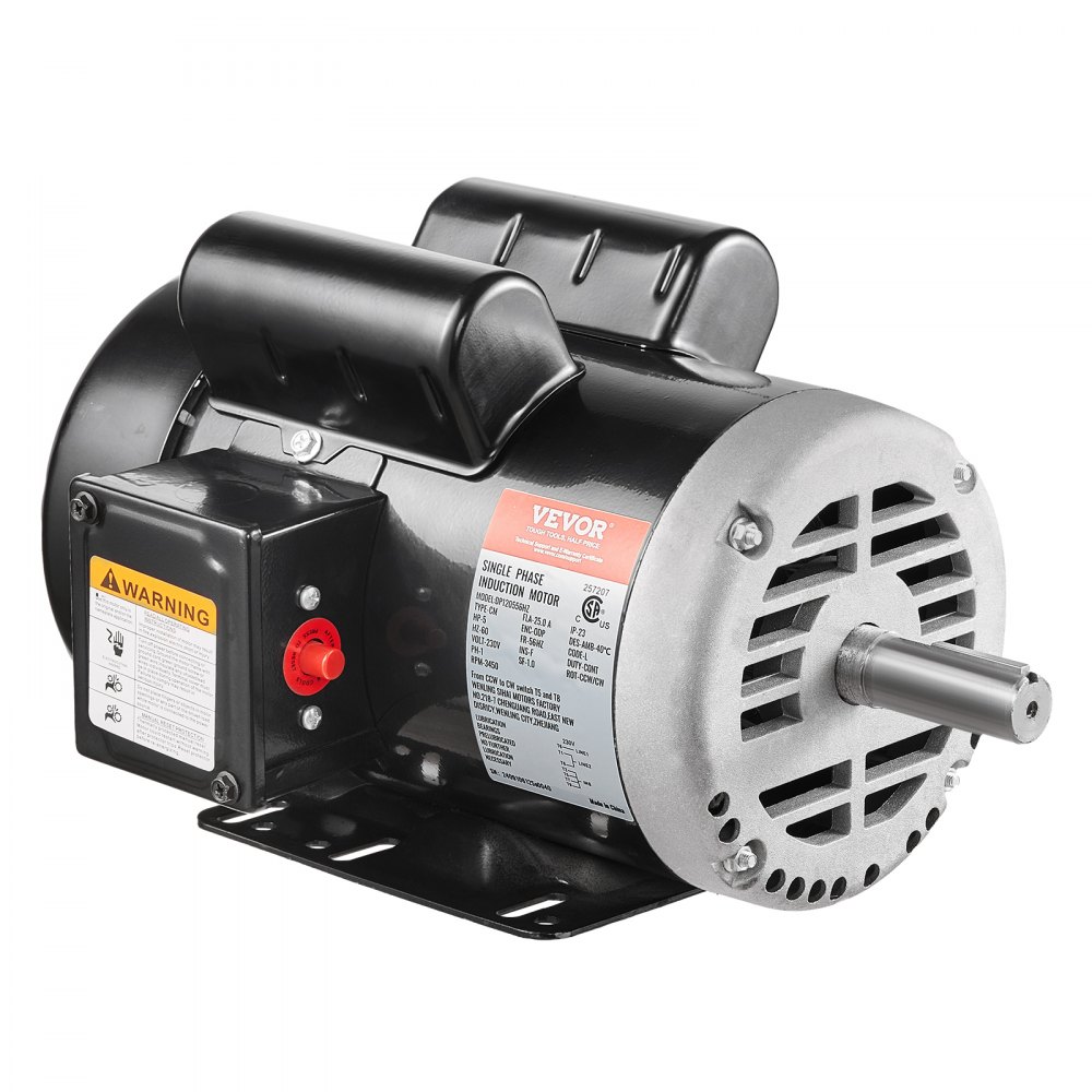 5HP Air Compressor Electric Motor 230V 25A 3450RPM 56Hz Frame CW/CCW ...