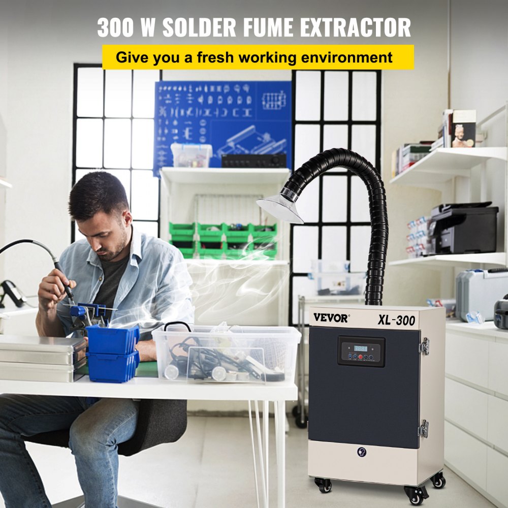 VEVOR Solder Fume Extractor, 330W 270 CFM Smoke Absorber, 6-Stage ...