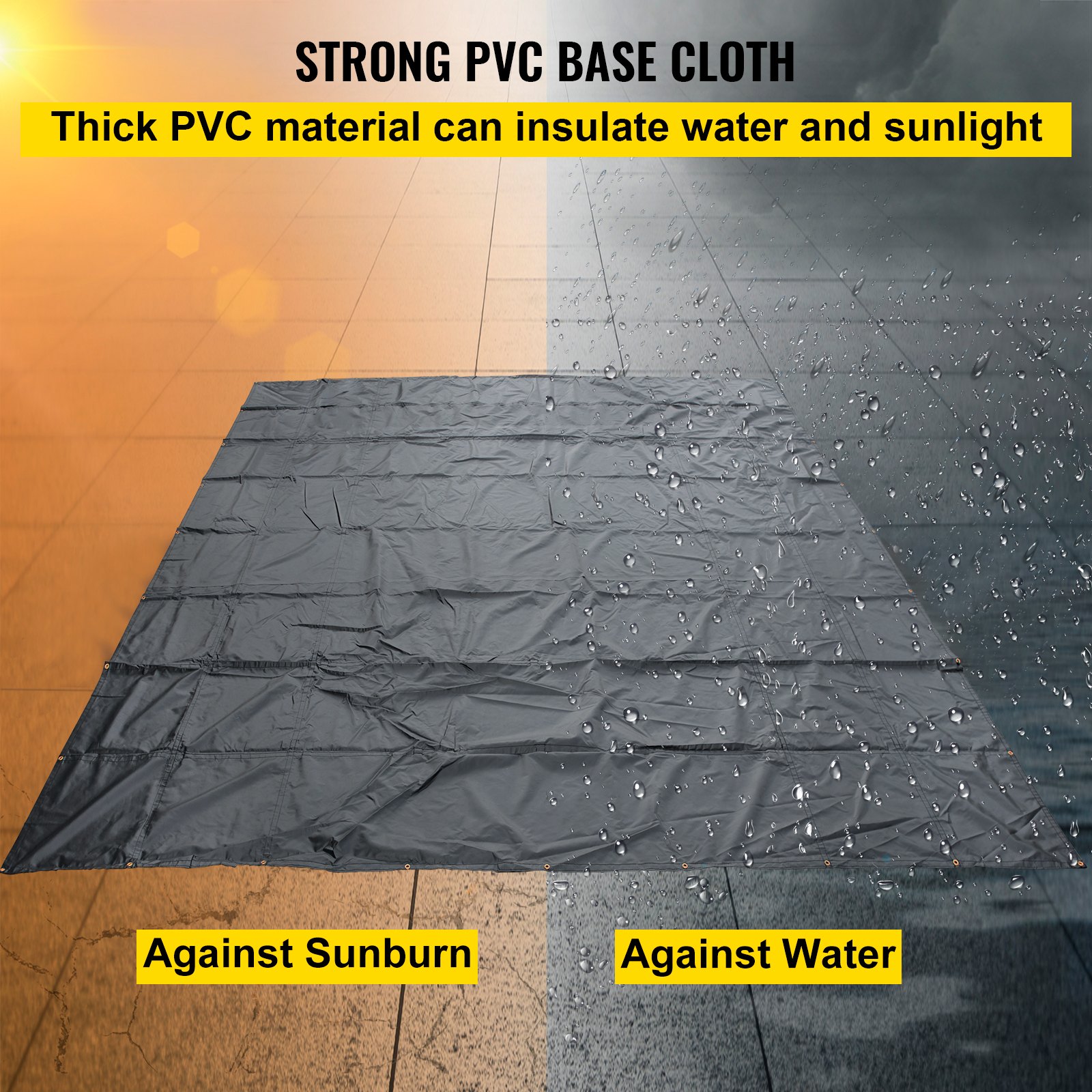 VEVOR Flatbed Tarps, 18OZ Flatbed Truck Tarp, 16x16 Ft Polyethylene ...