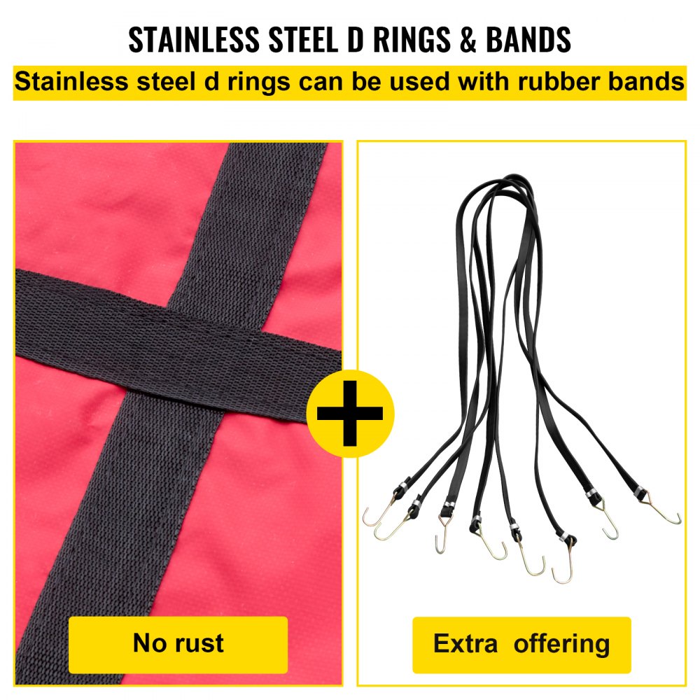 VEVOR Flatbed Tarps, 18OZ Flatbed Truck Tarp, 16x24 Ft Polyethylene ...