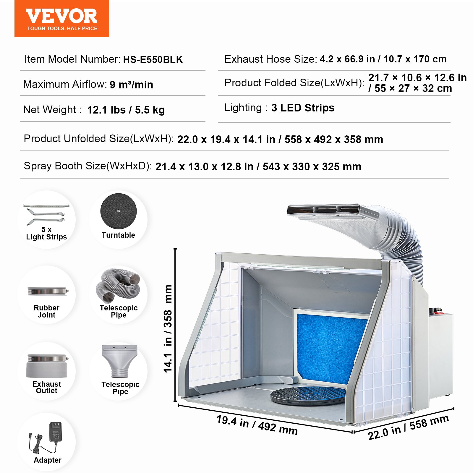 VEVOR Airbrush Spray Booth Dual-Fans Portable Hobby Airbrush Paint ...