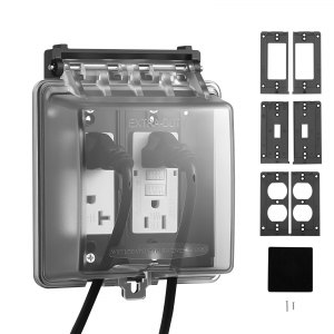 Outdoor Outlet Cover 2-Gang Lockable Weatherproof Electrical Outlet ...