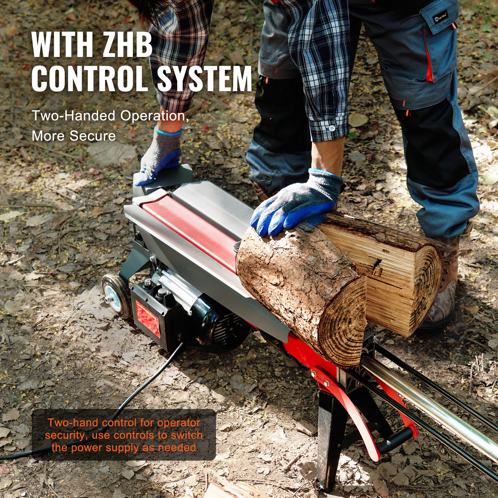 VEVOR 6.5T Force Electric Log Splitter 3400 RPM Log Splitter with 1.75 ...