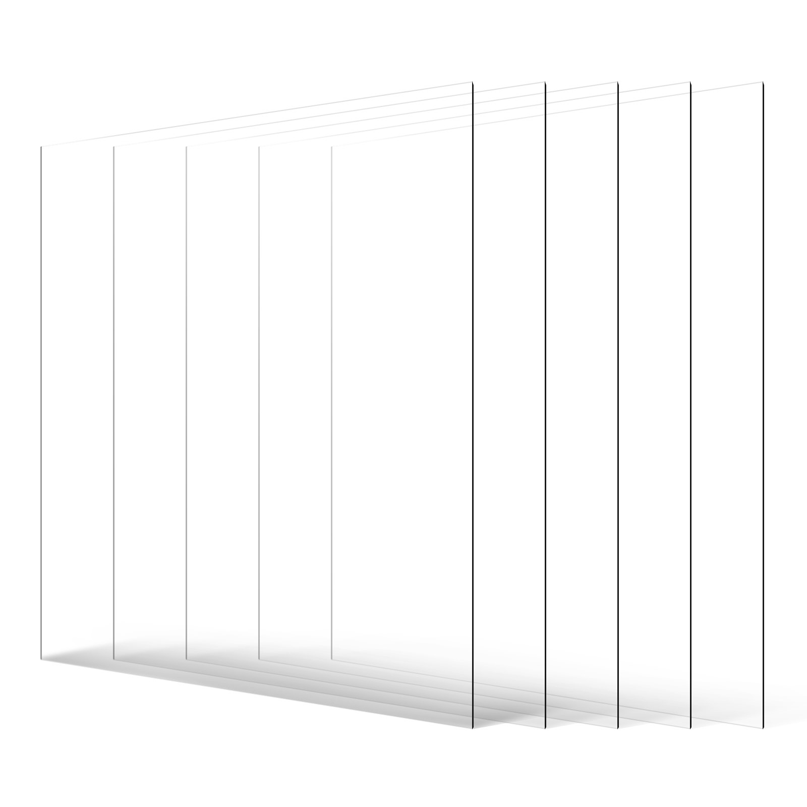 VEVOR PET/Plexiglass Sheets, 5-Pack Plastic Sheet, 24 x 36 Inch 0.04 ...