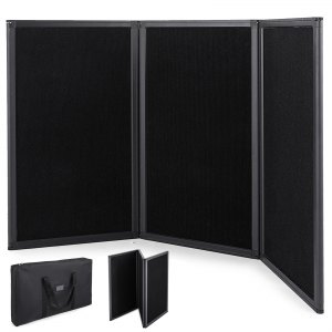 3 Panel Table Top Display - Tri-fold Presentation Board In Matte Black ...