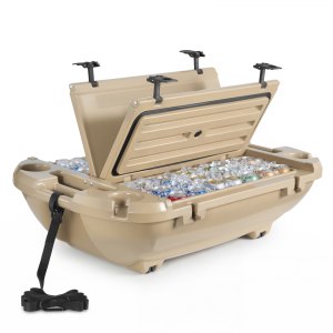 VEVOR Floating Cooler, 40 QT Floating Ice Chest with Dry Storage & Tow ...